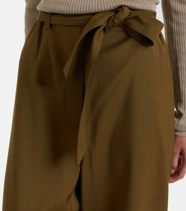 Max Mara Wool Wide-leg Pants - Green