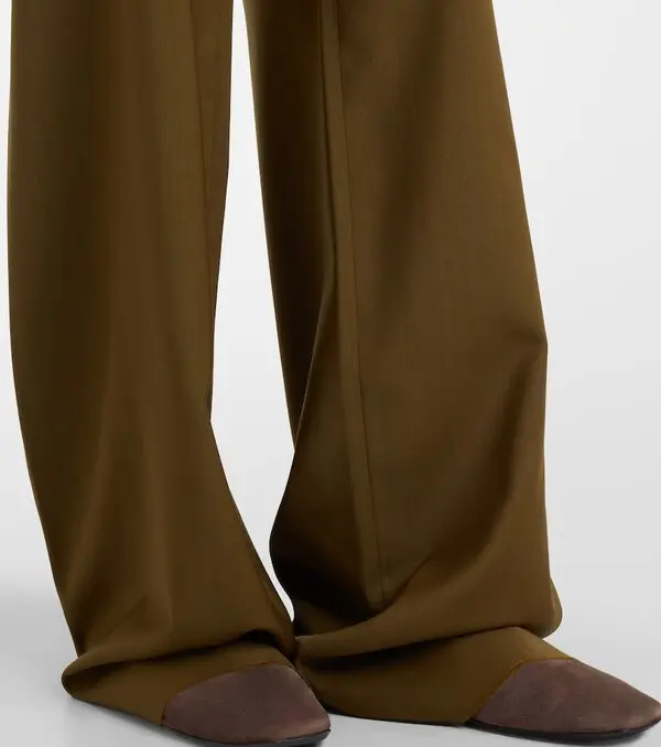 Max Mara Wool Wide-leg Pants - Green