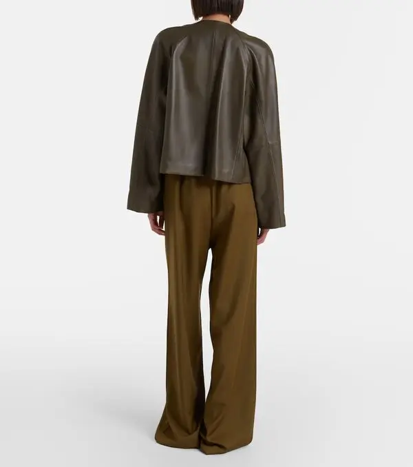 Max Mara Wool Wide-leg Pants - Green