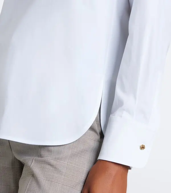 Max Mara Cotton-blend Poplin Shirt - White