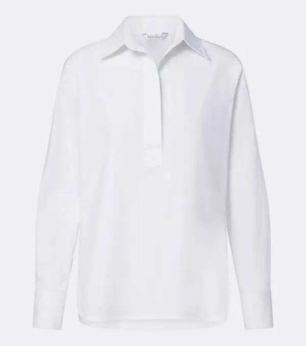 Max Mara Cotton-blend Poplin Shirt - White