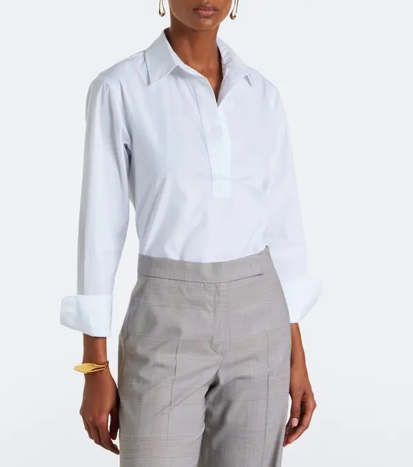 Max Mara Cotton-blend Poplin Shirt - White