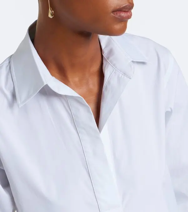Max Mara Cotton-blend Poplin Shirt - White
