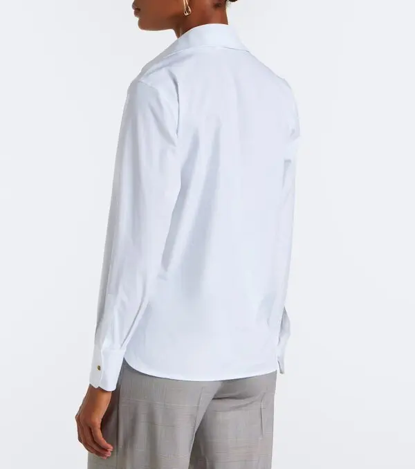 Max Mara Cotton-blend Poplin Shirt - White
