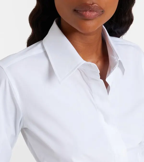 Max Mara Cotton-blend Poplin Shirt - White