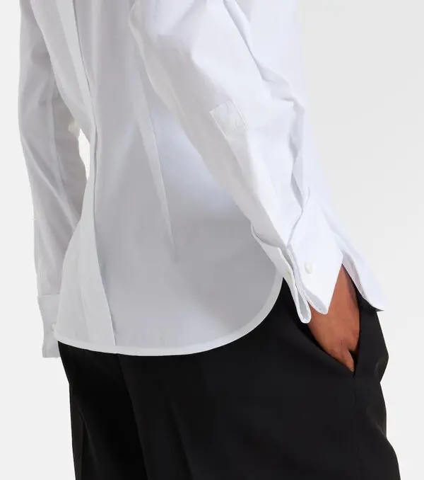 Max Mara Cotton-blend Poplin Shirt - White