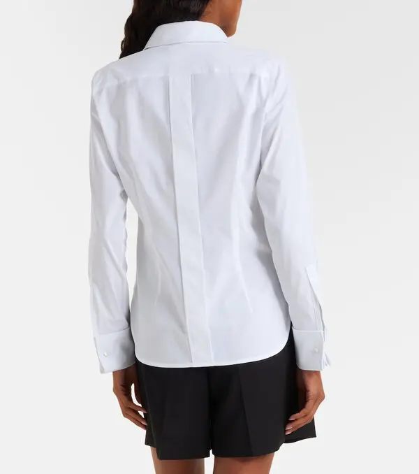 Max Mara Cotton-blend Poplin Shirt - White