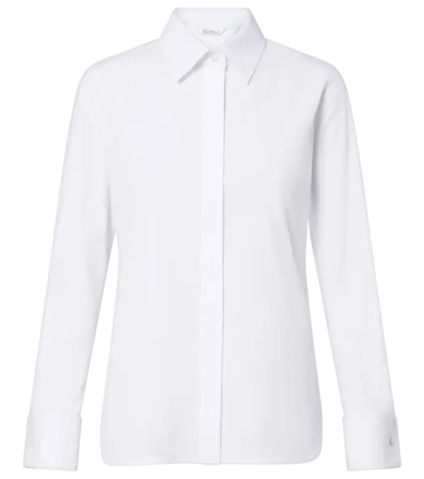 Max Mara Cotton-blend Poplin Shirt - White
