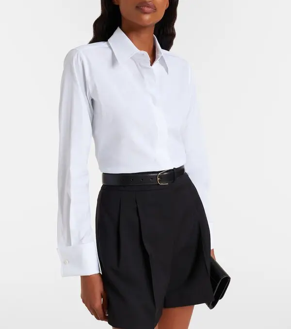 Max Mara Cotton-blend Poplin Shirt - White