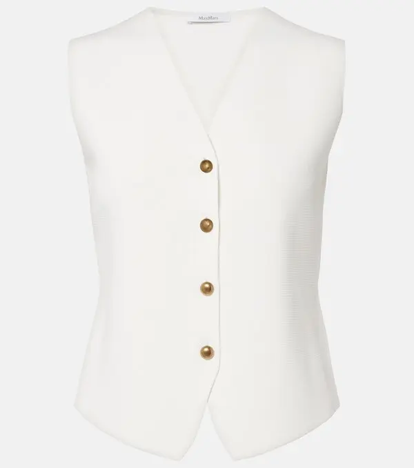 Max Mara Knitted Crêpe Vest - White