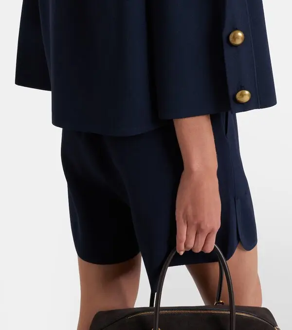 Max Mara Embellished Crepe Top - Blue