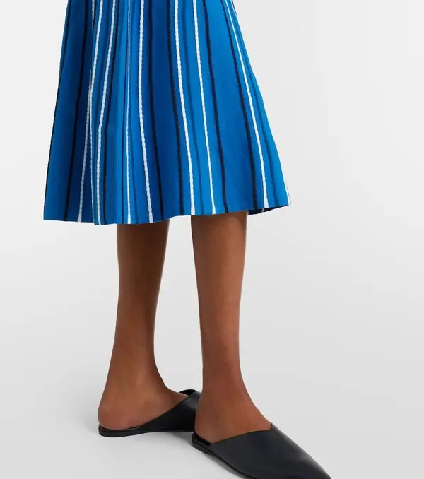 Max Mara Striped Knitted Midi Dress - Blue
