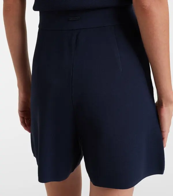 Max Mara Knitted Crêpe Shorts - Blue
