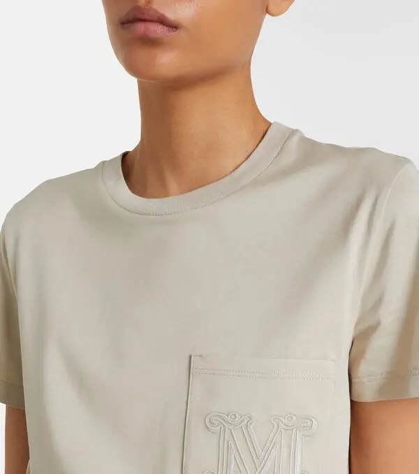 Max Mara Monogram Cotton Jersey T-shirt - Beige