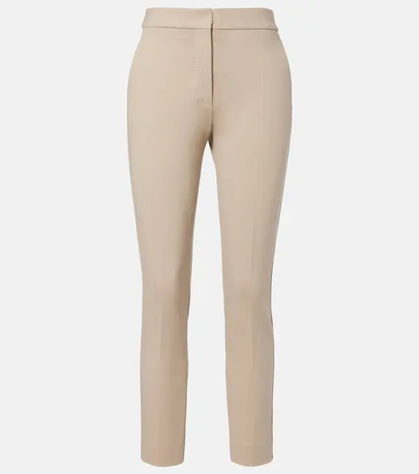 Max Mara Cropped Jersey Slim Pants - Beige
