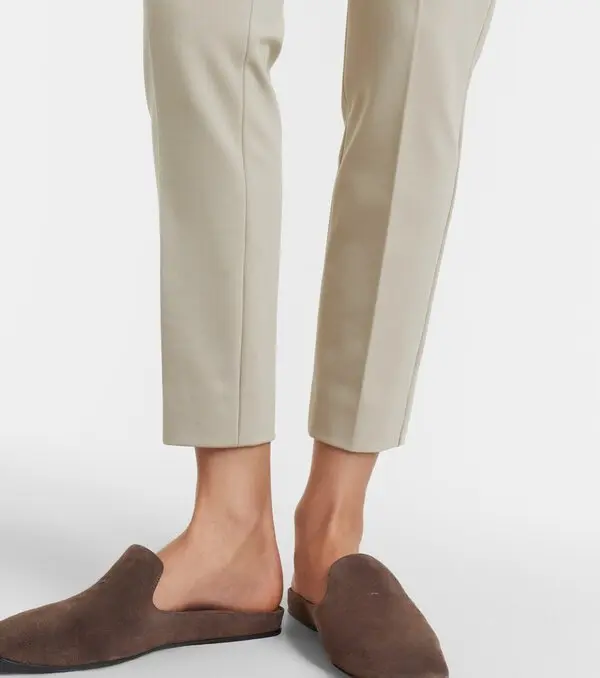 Max Mara Cropped Jersey Slim Pants - Beige