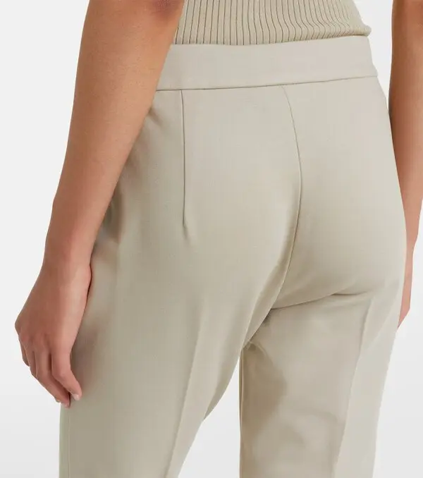 Max Mara Cropped Jersey Slim Pants - Beige