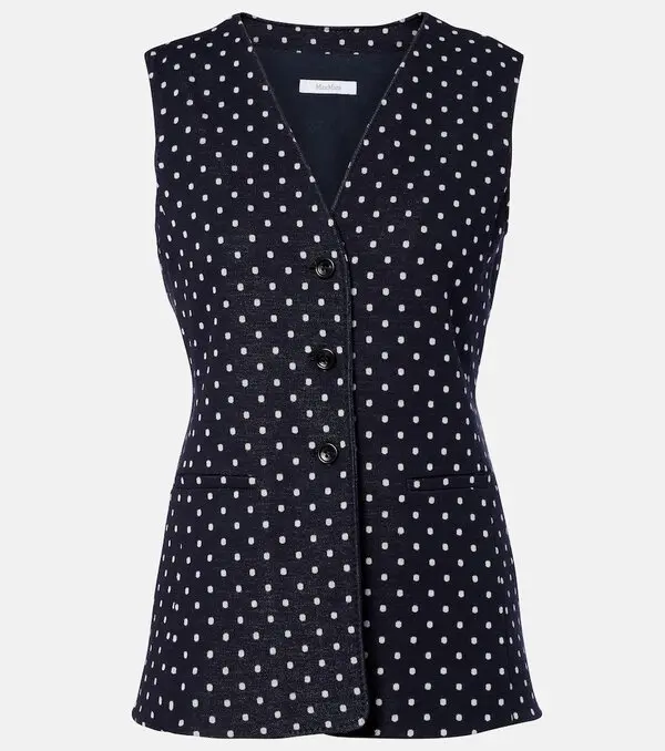 Max Mara Polka-dot Jersey Vest