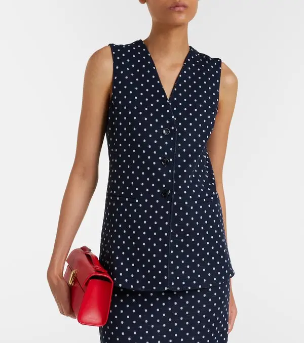 Max Mara Polka-dot Jersey Vest