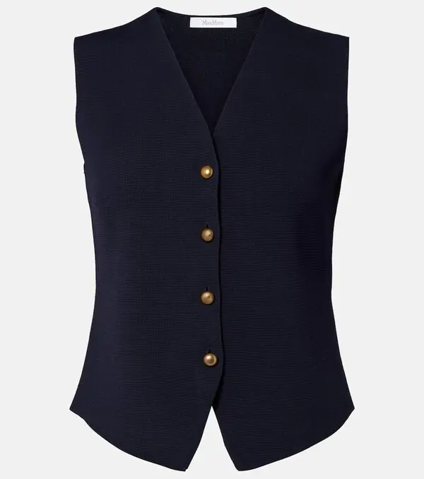 Max Mara Crêpe Vest - Blue