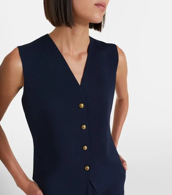 Max Mara Crêpe Vest - Blue