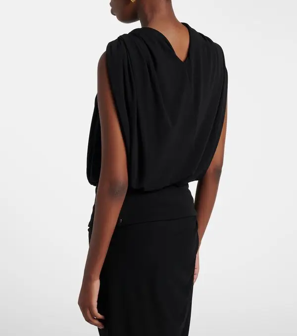 Sportmax Draped Crêpe Top - Black