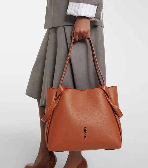 CHRISTIAN LOUBOUTIN Bettina Small Leather Tote Bag - Brown