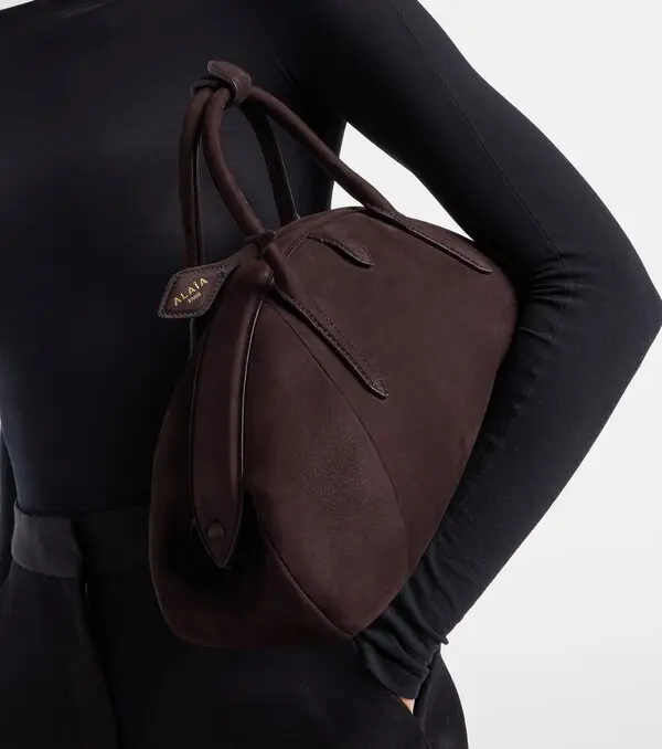 Alaïa Small Suede Top Handle Bag - Brown