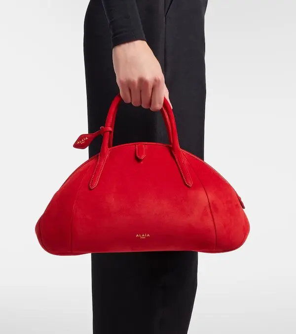 Alaïa Small Suede Top Handle Bag - Red