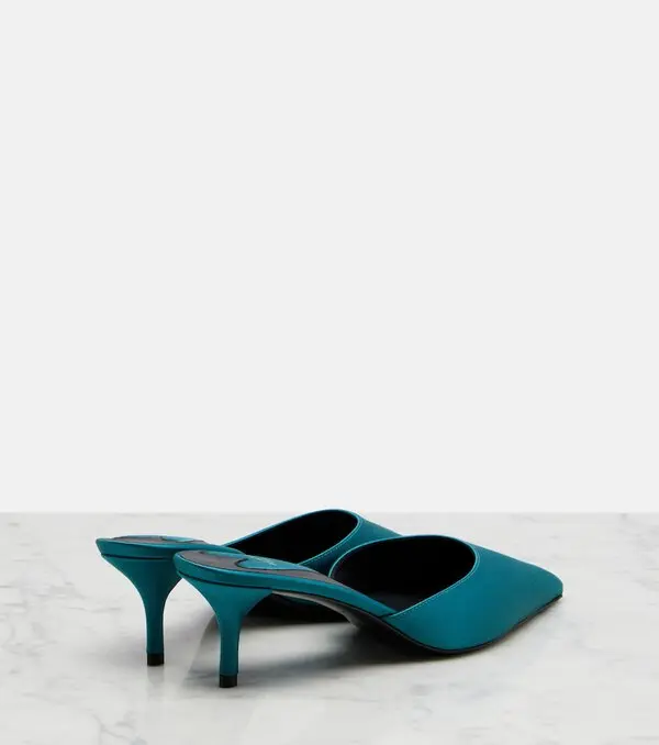 Alaïa Le Coeur Satin Mules - Blue