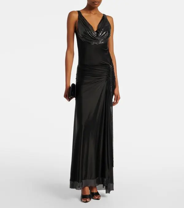 Rabanne Embellished Jersey Gown