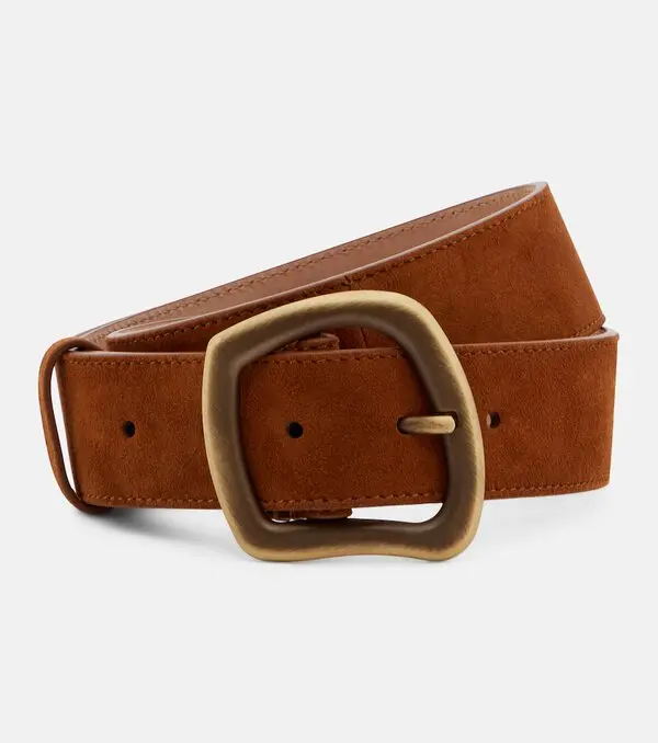 Gabriela Hearst Simone Medium Suede Belt - Brown