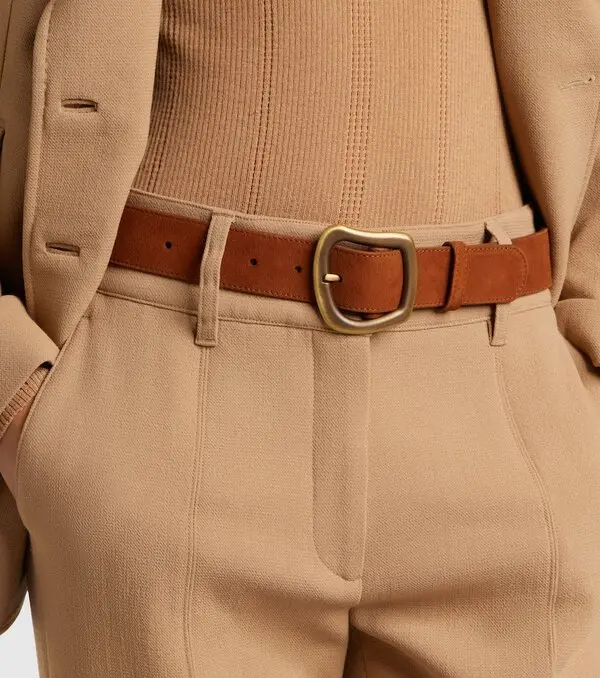 Gabriela Hearst Simone Medium Suede Belt - Brown