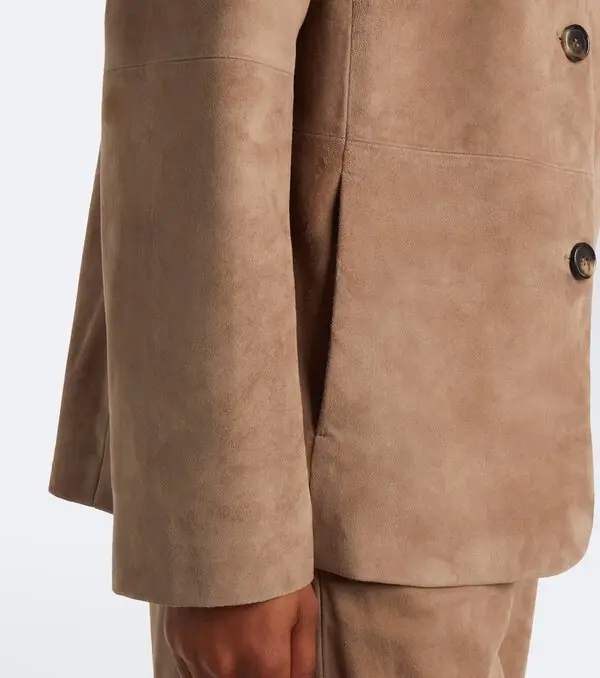 Max Mara Suede Leather Jacket - Beige