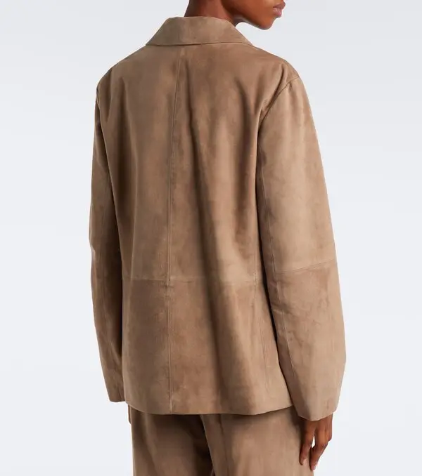 Max Mara Suede Leather Jacket - Beige