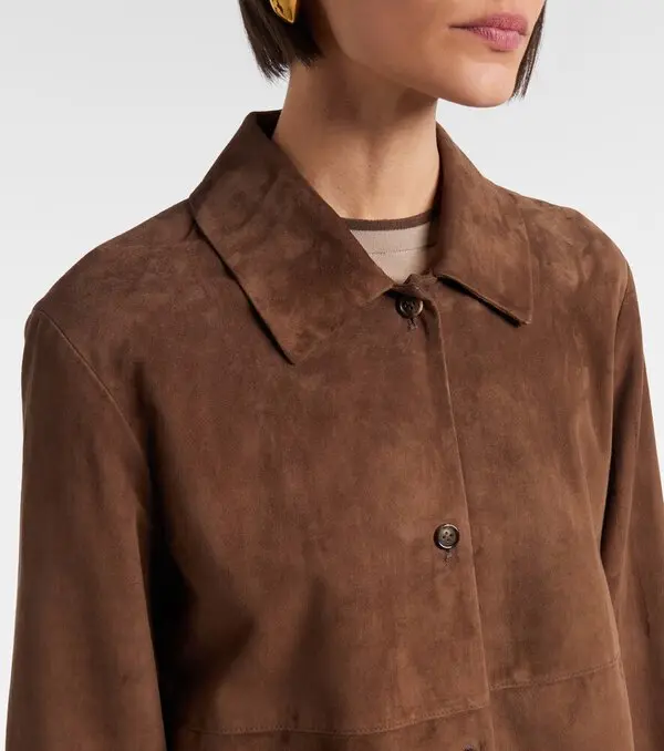 Max Mara Suede Leather Jacket - Brown