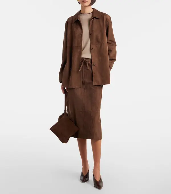 Max Mara Suede Leather Jacket - Brown