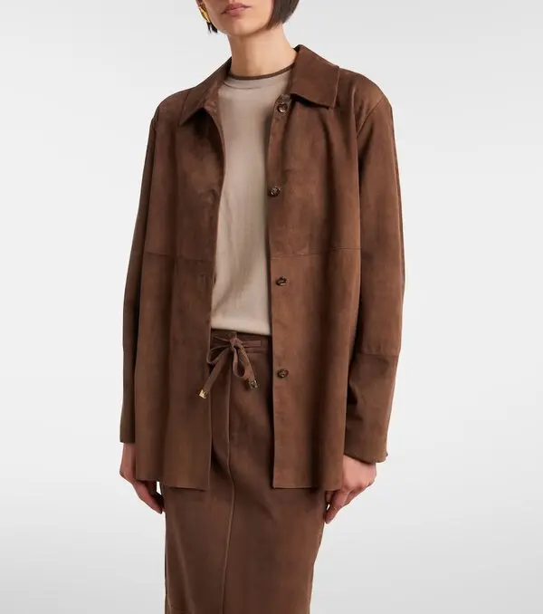 Max Mara Suede Leather Jacket - Brown