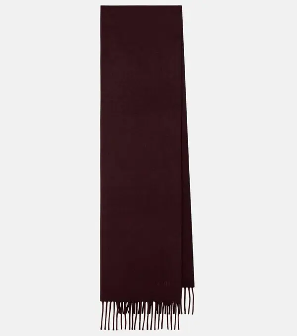 Max Mara Logo Wool Scarf - Burgundy