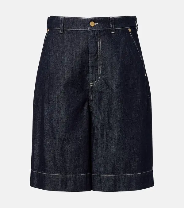 Max Mara Quadro Denim Bermuda Shorts - Blue
