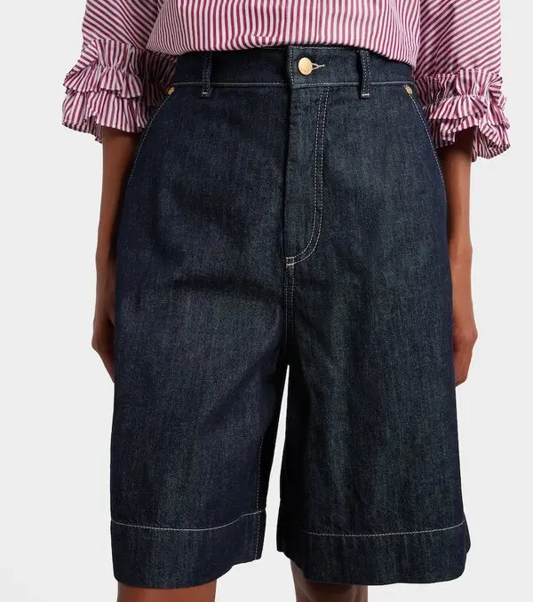 Max Mara Quadro Denim Bermuda Shorts