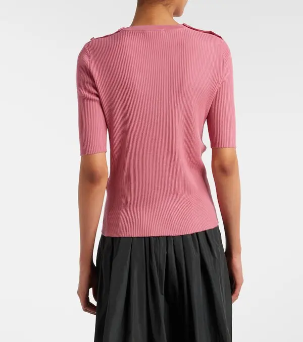 Max Mara Ribbed-knit Wool Top - Pink