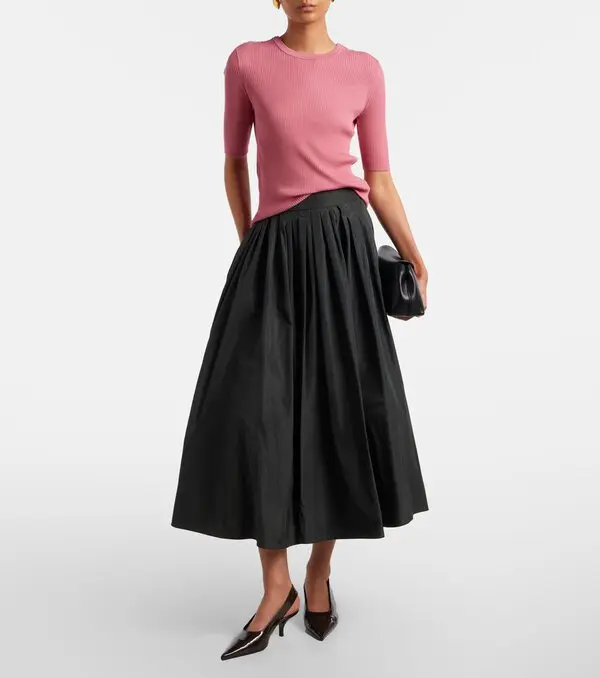 Max Mara Ribbed-knit Wool Top - Pink