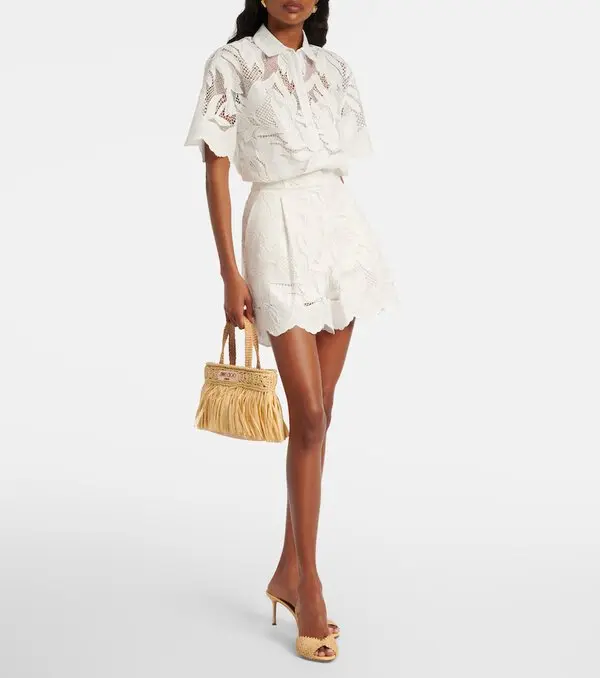 Erdem Embroidered Mesh Shirt - White