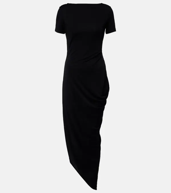Jacquemus Sole Cutout Jersey Midi Dress - Black