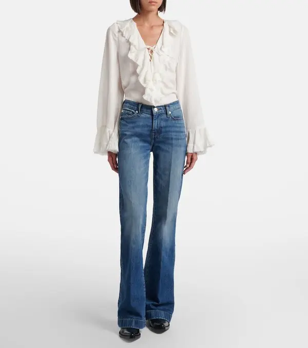 7 For All Mankind Dojo Flared Jeans - Blue