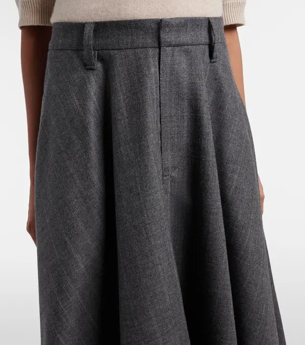 Brunello Cucinelli Virgin Wool Midi Skirt