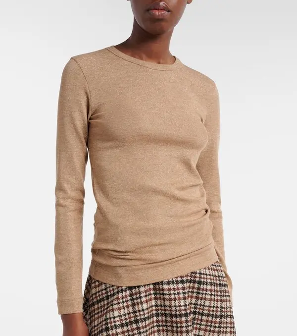 Brunello Cucinelli Monili Wool-blend Crewneck Sweater - Beige