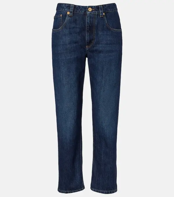 Brunello Cucinelli Cropped Straight Jeans - Blue