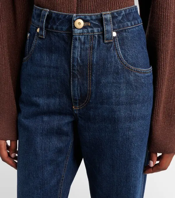 Brunello Cucinelli Cropped Straight Jeans - Blue